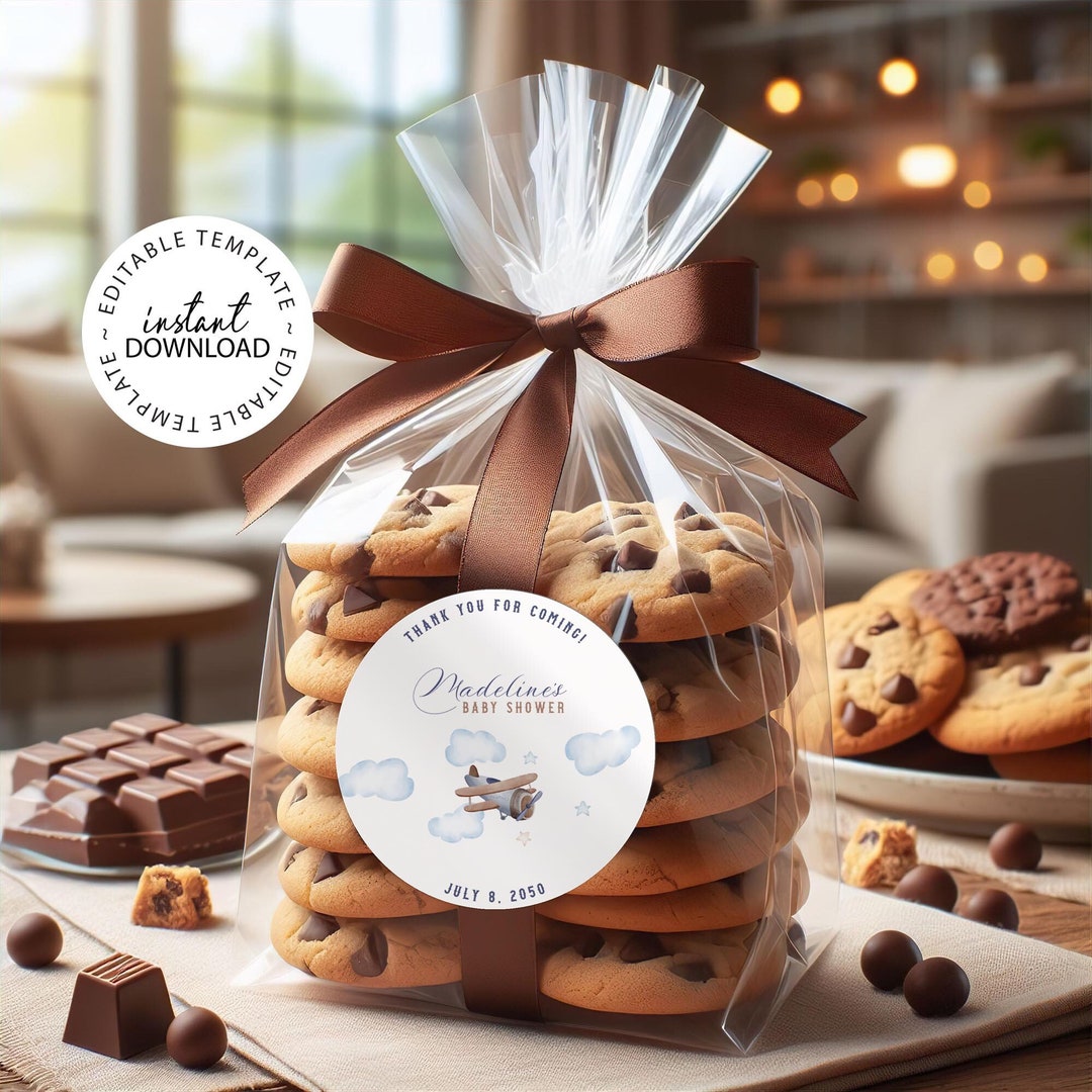 Editable Round Favors Tag Template for Baby Boy Shower or Party ...