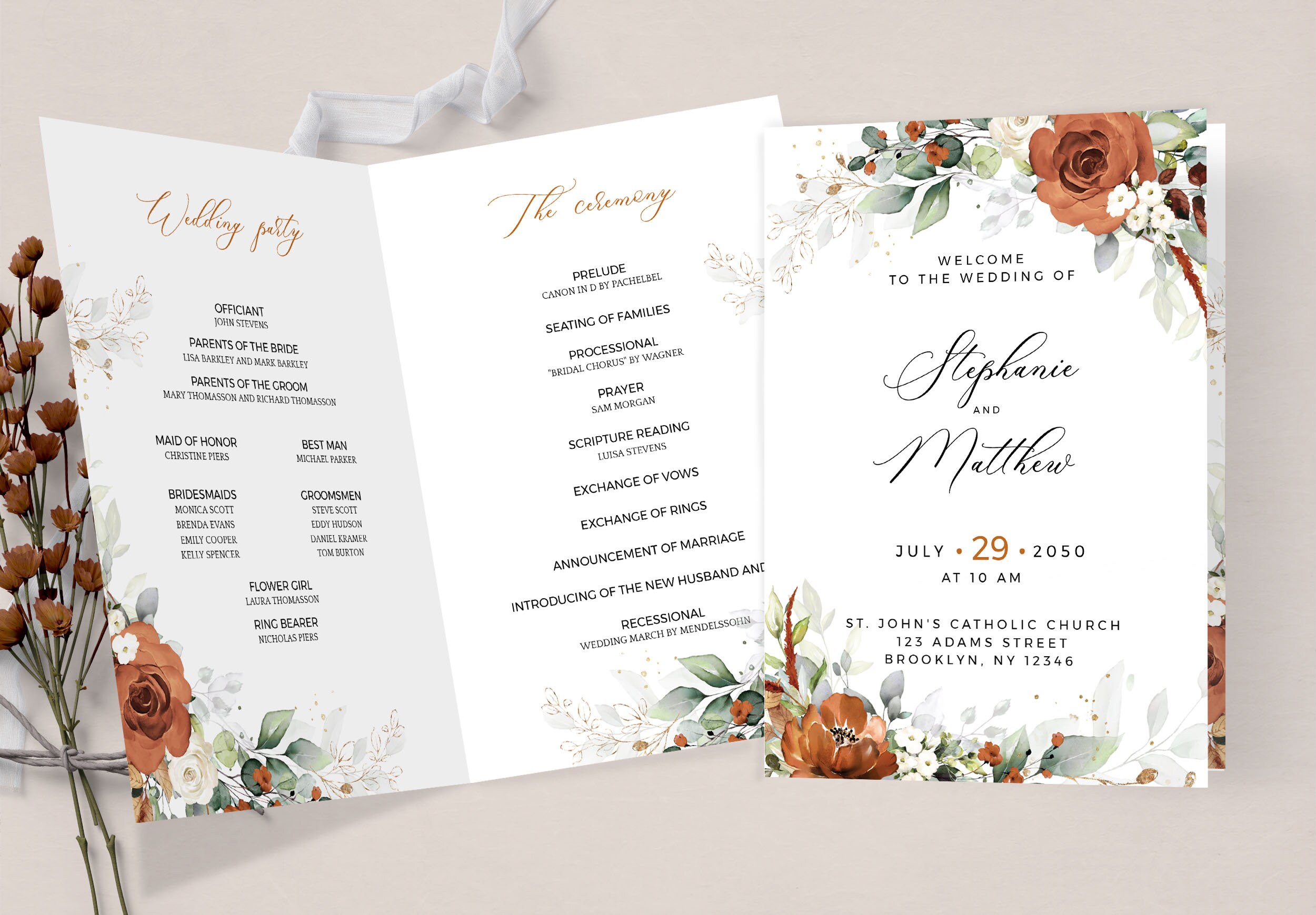 LYRA Editable Folded Program Template INSTANT DOWNLOAD - Etsy