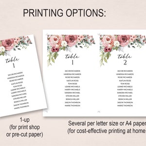 Editable Seating Chart Template, INSTANT DOWNLOAD, 4x6 and 5x7 Seating ...