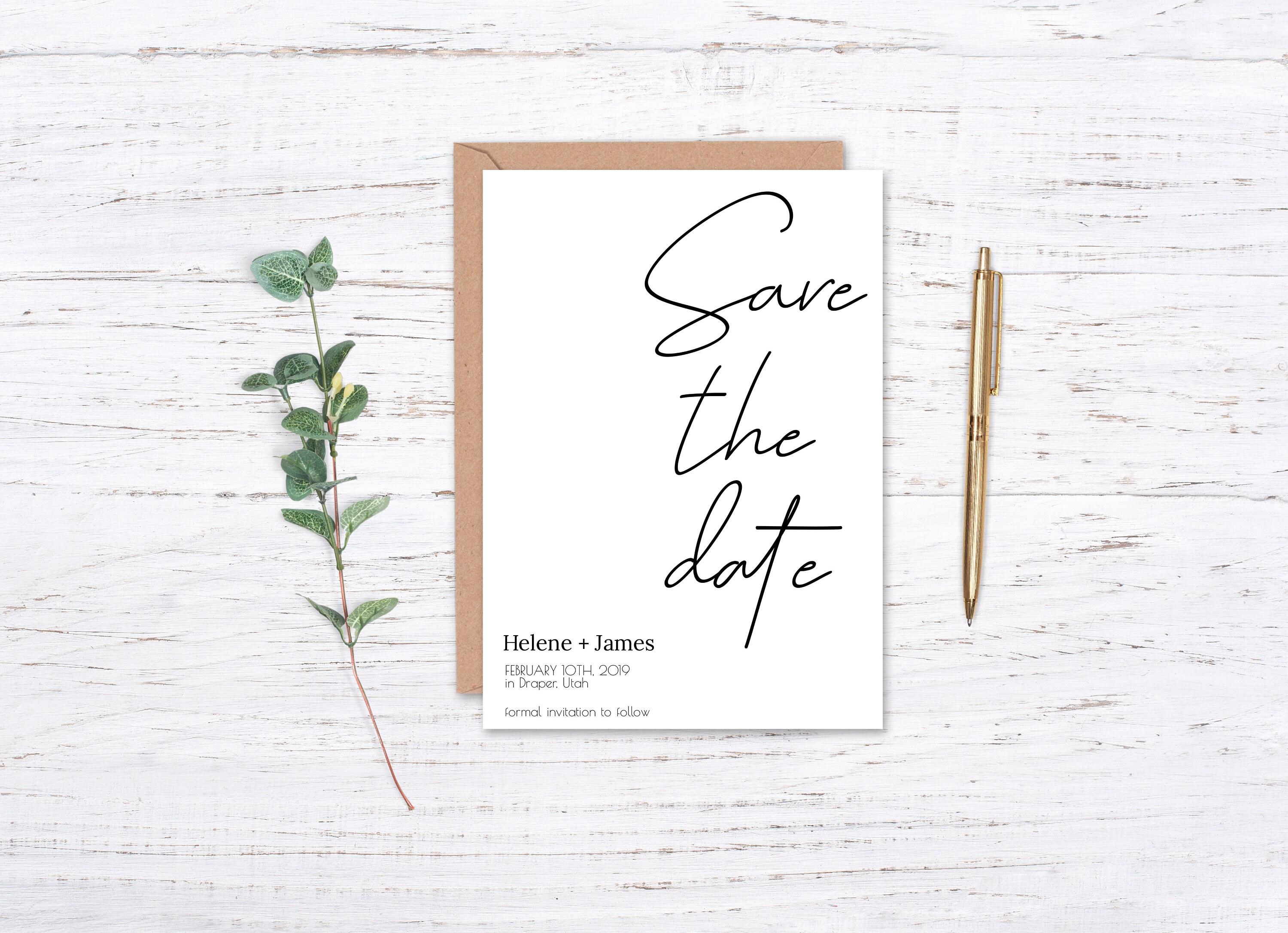 Urban chic editable Save the date template Minimalist wedding | Etsy