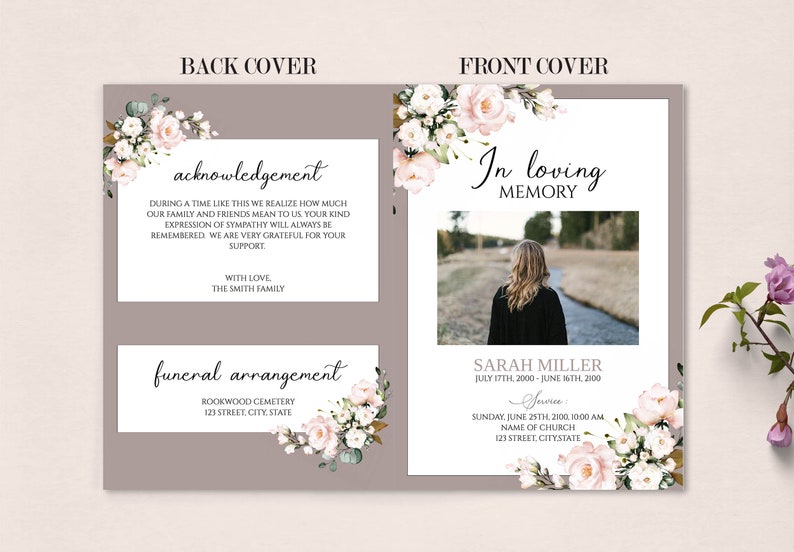 Editable Funeral Program Template INSTANT DOWNLOAD Editable | Etsy