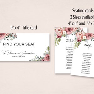 Editable Seating Chart Template, INSTANT DOWNLOAD, 4x6 and 5x7 Seating ...
