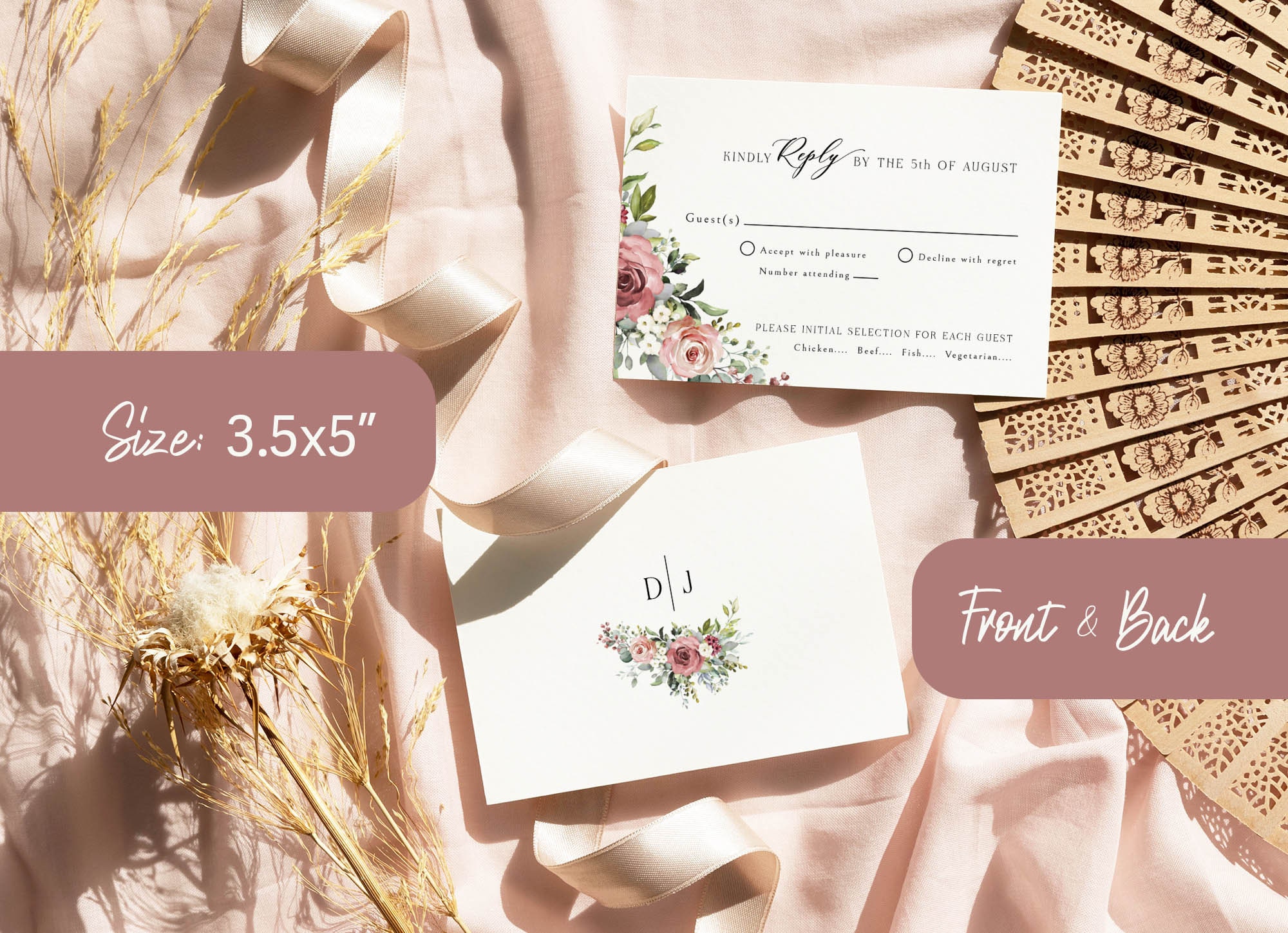 Editable Floral Wedding Rsvp Template, INSTANT DOWNLOAD, Printable ...