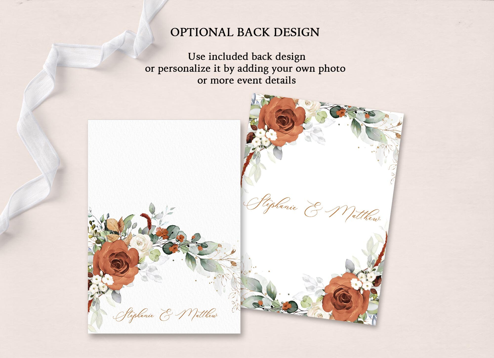 LYRA Burnt Orange Geometric Wedding Invitation Template - Etsy