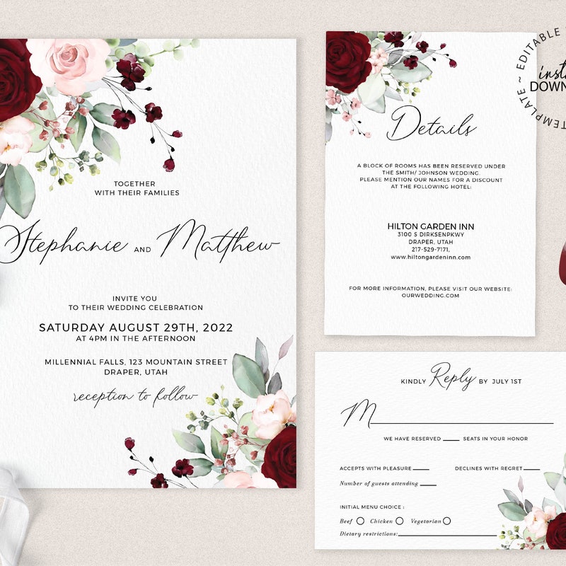 Dark Wedding Invitations - Etsy