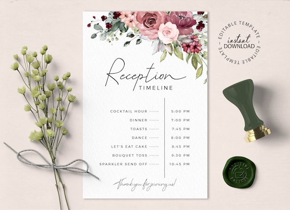 Reception Agenda Templates Page 5 Free, Custom Printable Wedding