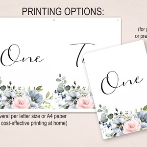 SERENE - Editable Floral Wedding Table Number Template, Blush Pink and ...