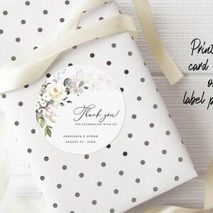Editable Round Favor Tag Template, White and Pink Wedding Tags ...