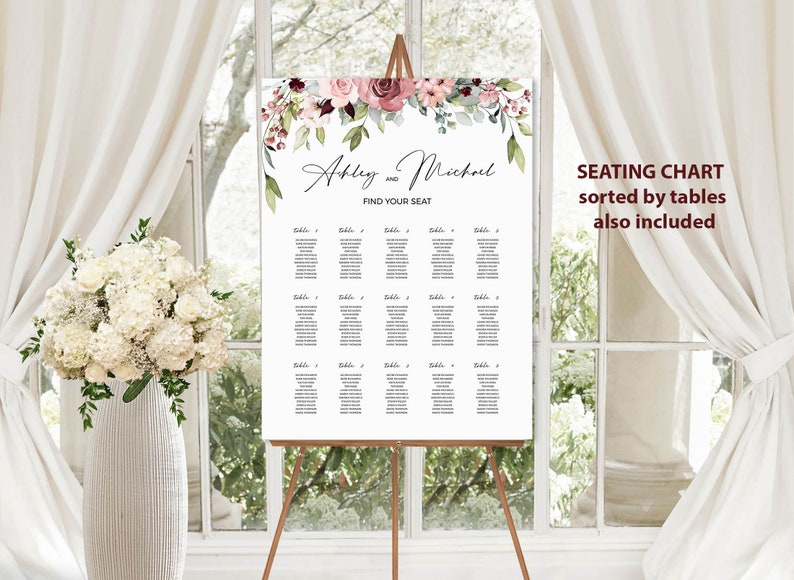 THEA - Editable Alphabetical Seating Chart Template, INSTANT DOWNLOAD ...
