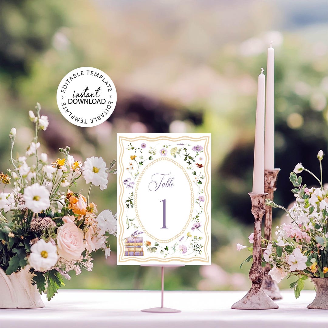 New Chapter Table Numbers Templates for Wedding or Shower: Editable ...