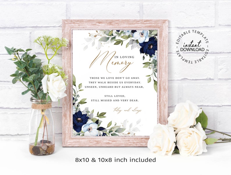 CHLOE Printable in Loving Memory Sign INSTANT DOWNLOAD - Etsy