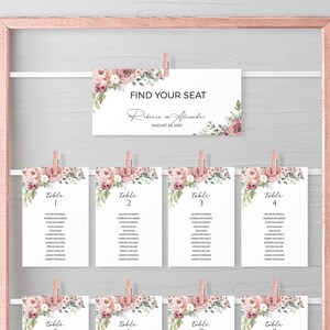 Editable Seating Chart Template, INSTANT DOWNLOAD, 4x6 and 5x7 Seating ...