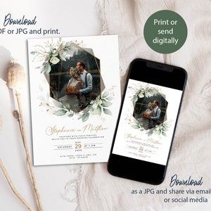 MEIRA Editable Photo Wedding Invitation Template, INSTANT DOWNLOAD ...