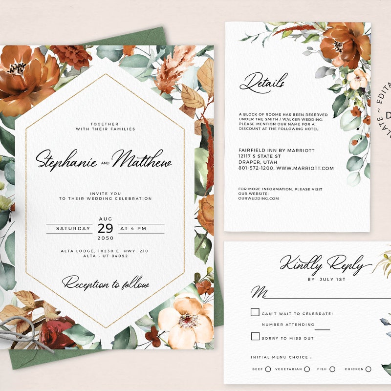 Fall Wedding Invites - Etsy