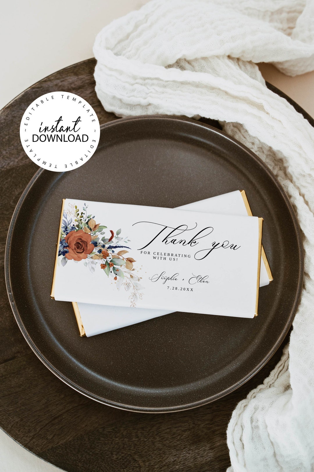 SIA - Chocolate Bar Wrapper Template for Wedding, Bridal Shower, Baby ...