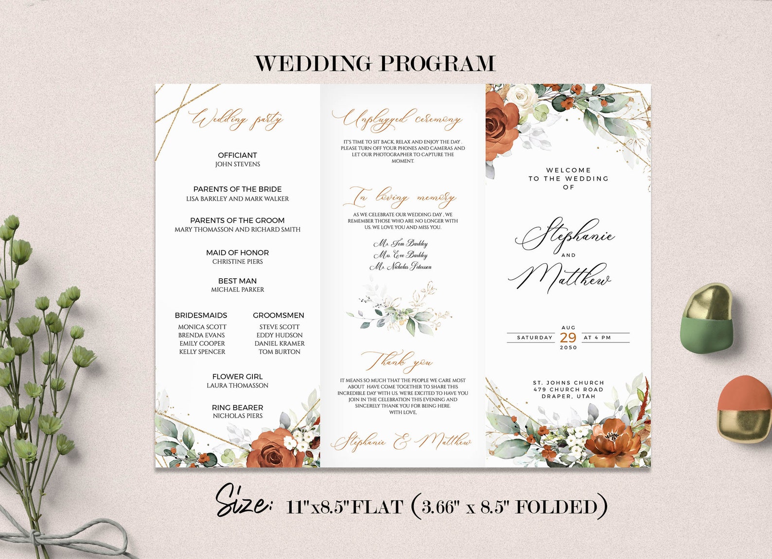 LYRA Editable Wedding Program Template INSTANT DOWNLOAD - Etsy