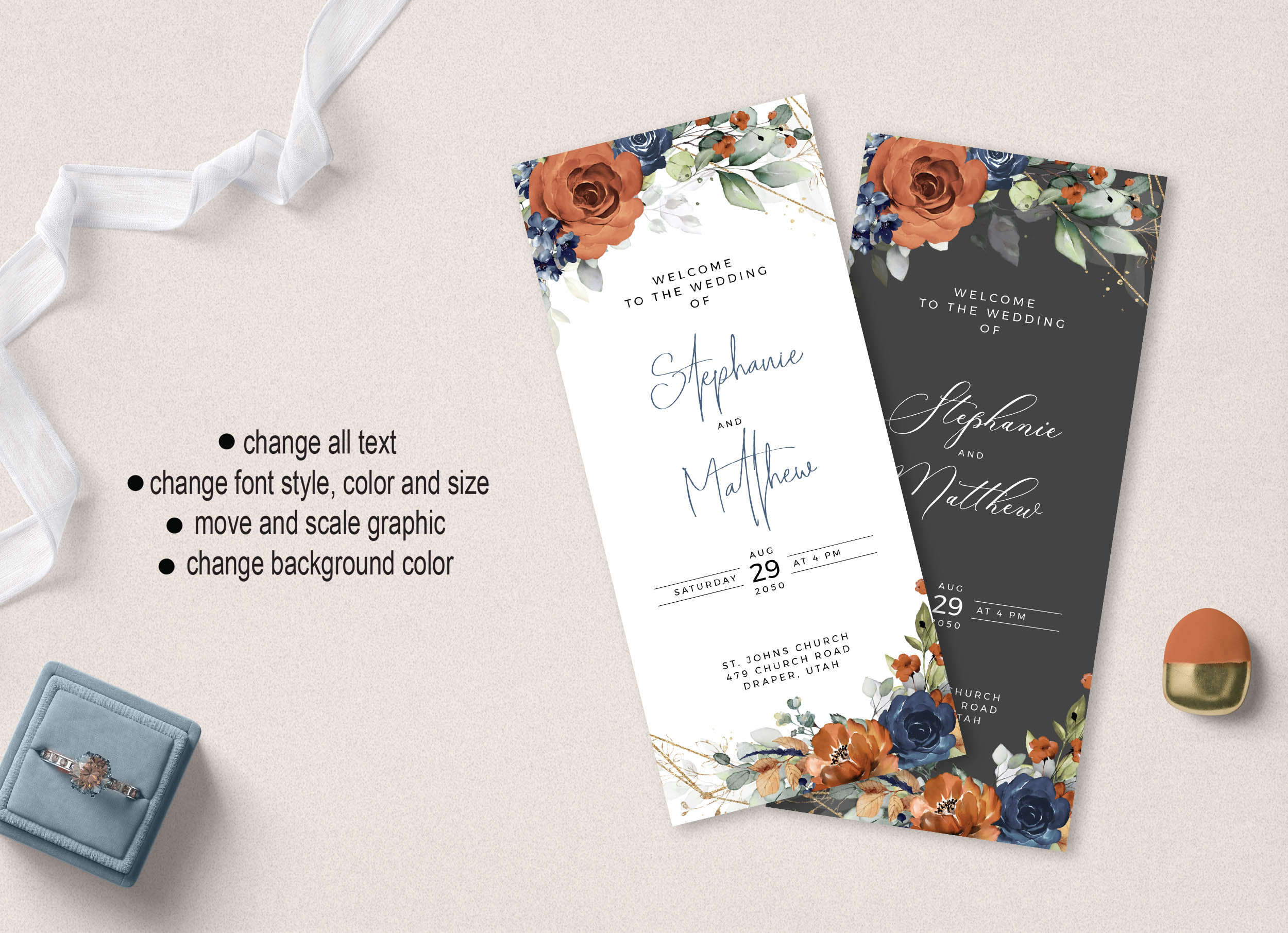 SIA Editable Wedding Program Template INSTANT DOWNLOAD - Etsy