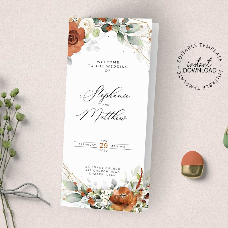 Fall Wedding Program - Etsy