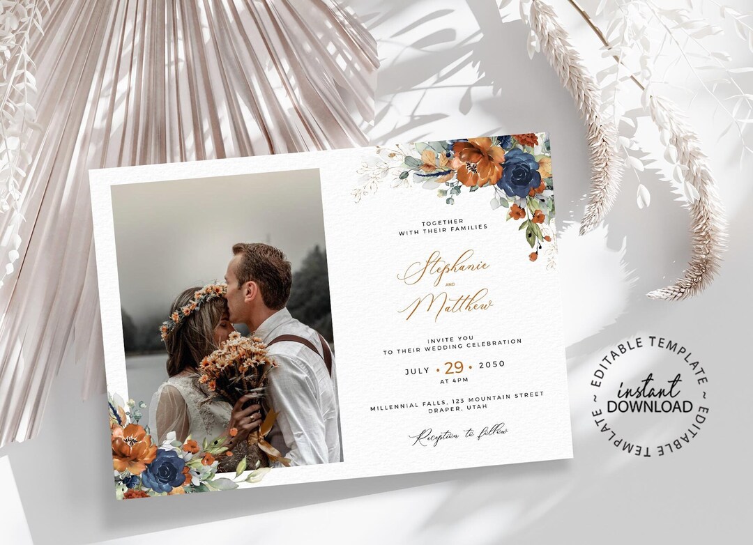 SIA - Editable Photo Wedding Invitation Template, INSTANT DOWNLOAD ...