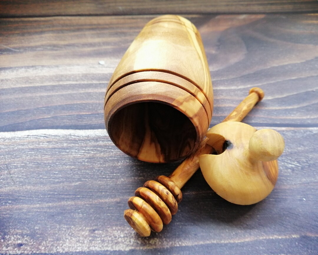 Honey Pot, Wooden Honey Pot With Wooden Spoon, Gift Item,christmas Gift ...