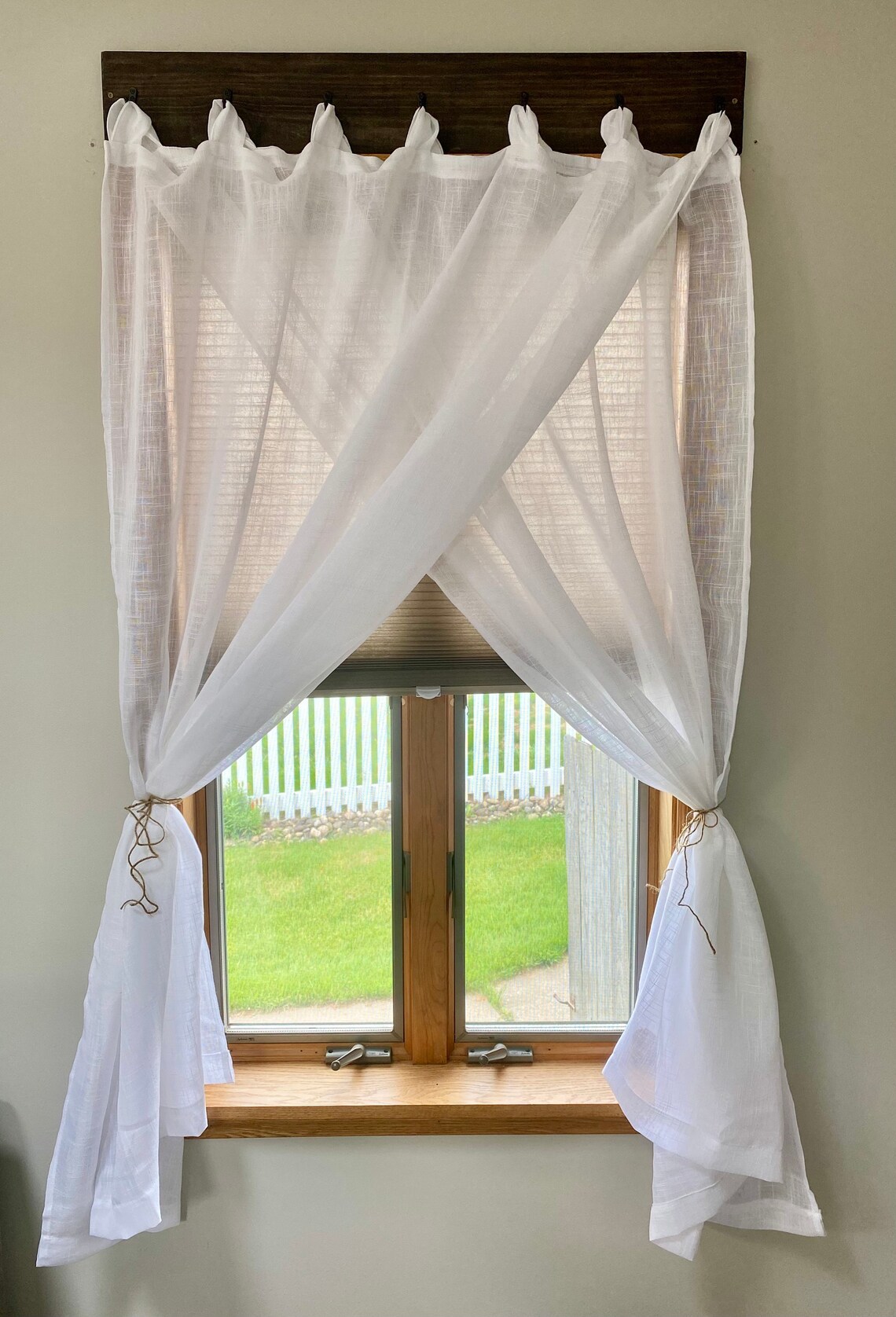 Rustic Farmhouse Tab Curtain Hooks/Curtain Rod | Etsy