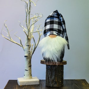 Buffalo Plaid Black and White Gnome,farmhouse Decor ,winter Gnome,tier ...