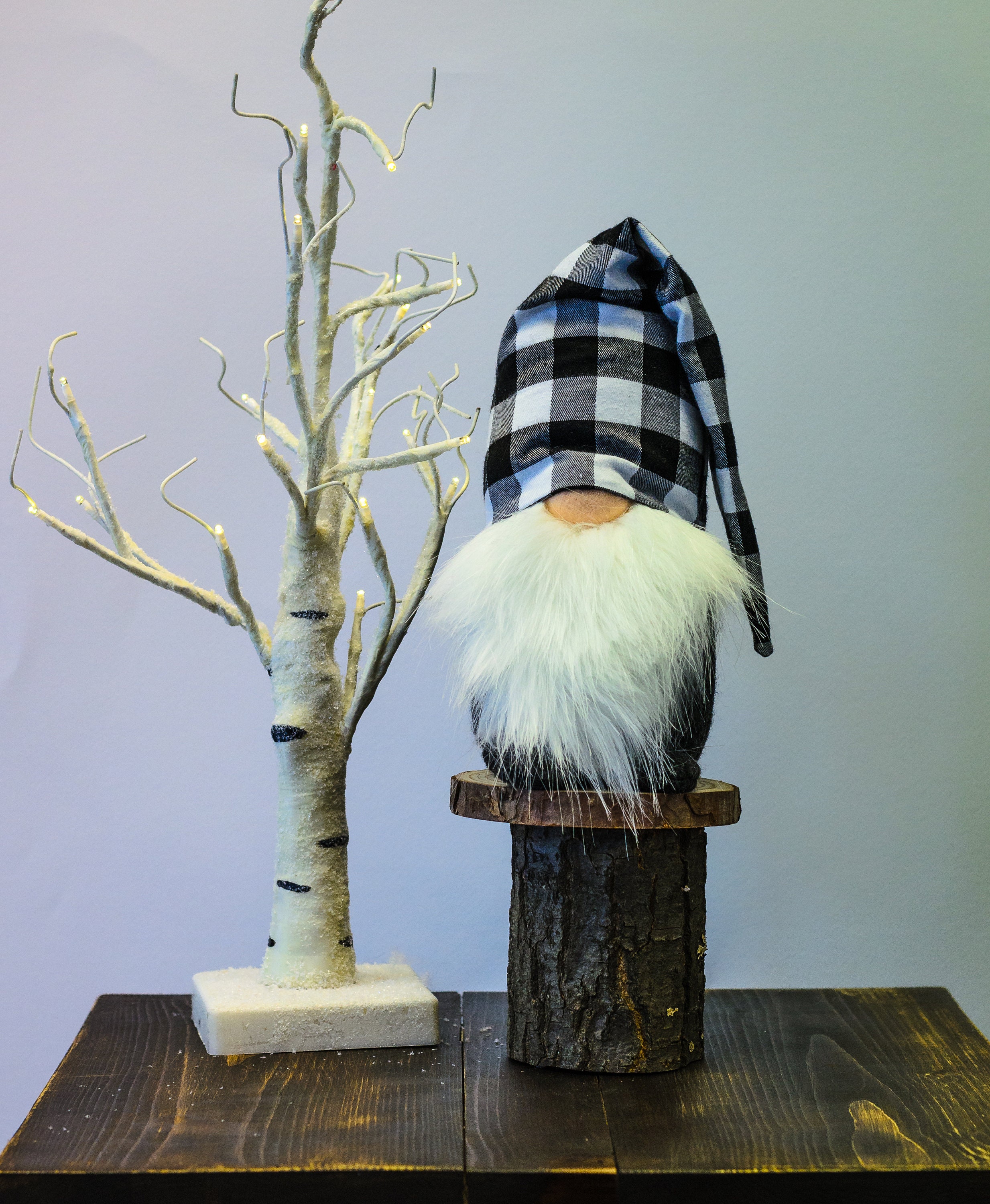 Buffalo Plaid Black and White Gnomefarmhouse Decor winter - Etsy
