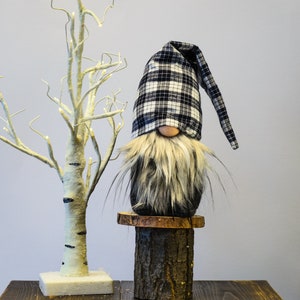 Buffalo Plaid Black and White Gnome,farmhouse Decor ,winter Gnome,tier ...