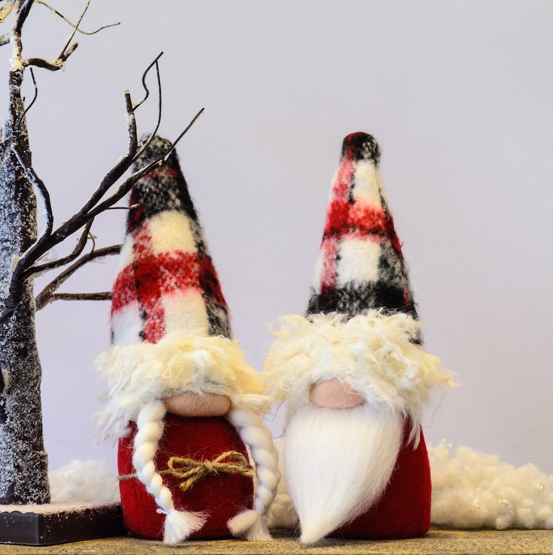 Christmas Red Small Decoration Gnomes Girl or Boy set ,scandinavian ...