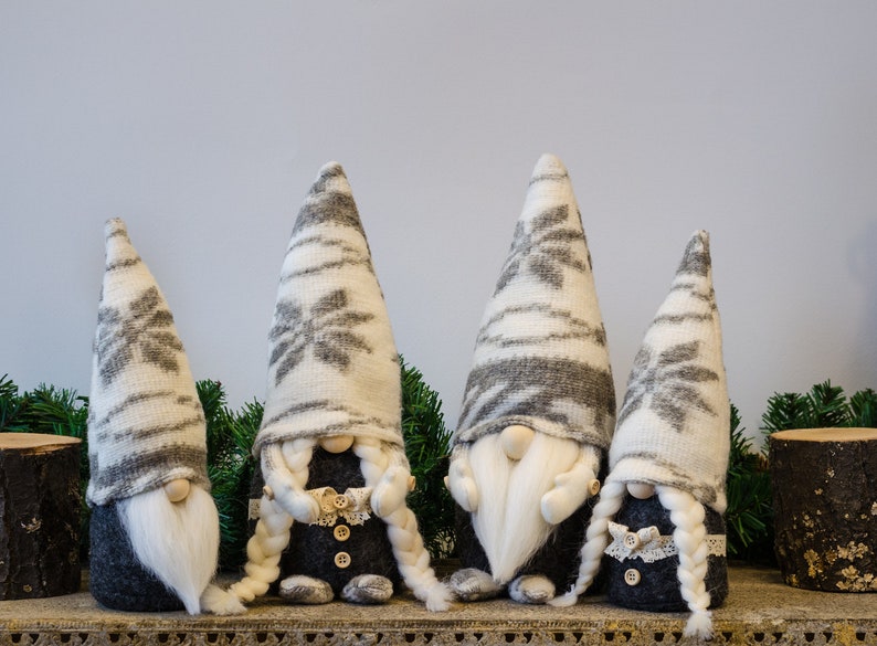 Christmas Gnomes White Christmas Holiday gnomes Family 4pcs. | Etsy