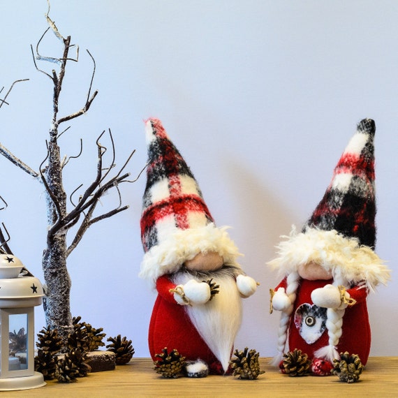 Christmas Gnomes Red Hats set Christmas Decoration Farmhouse - Etsy