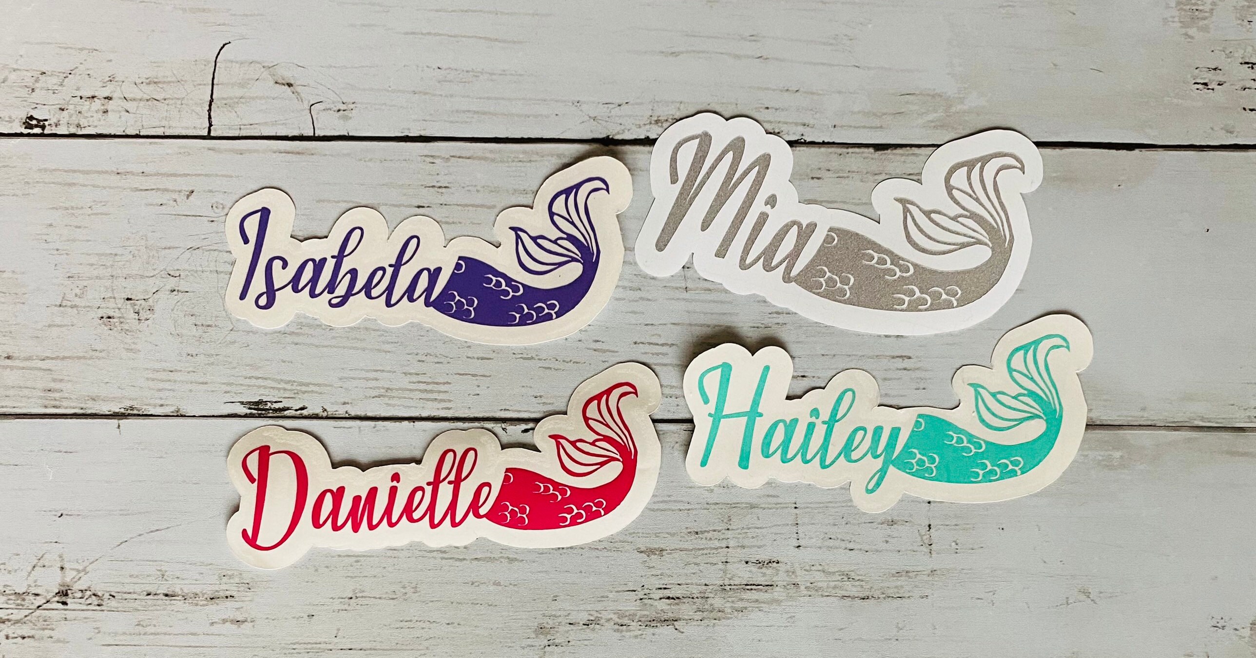 Mermaid Name Decal Mermaid Tail Name Label for School - Etsy