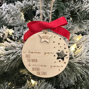 Memorial Ornament Customizable Memorial i Love You Past the Moon and ...