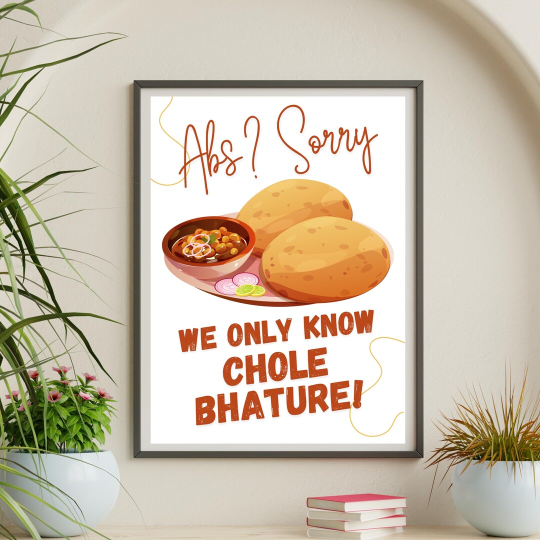 Chole Bhature Poster: Indian Street Food Art, Foodie Kitchen Decor - Etsy