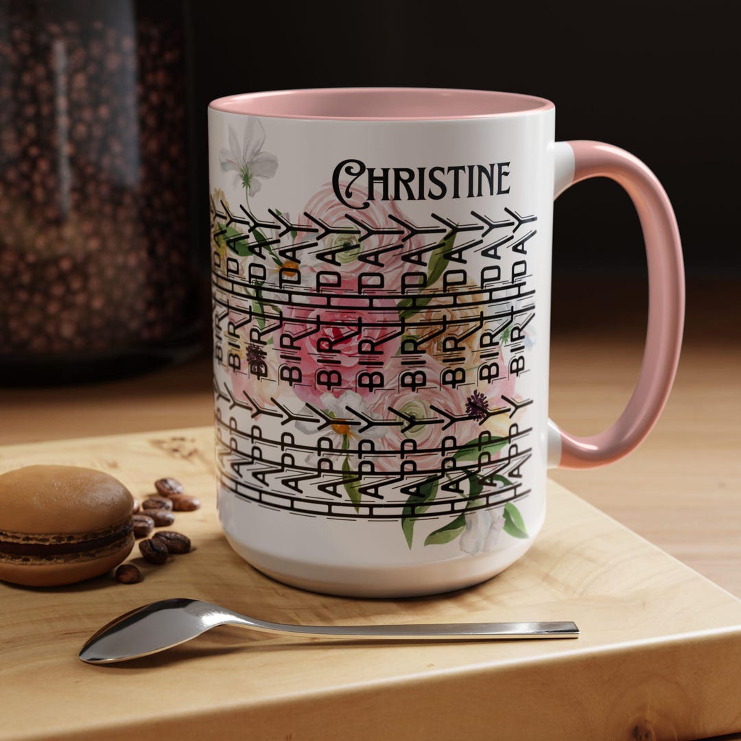 Personalized Birthday Hidden Message Accent Coffee Mug, Custom ...