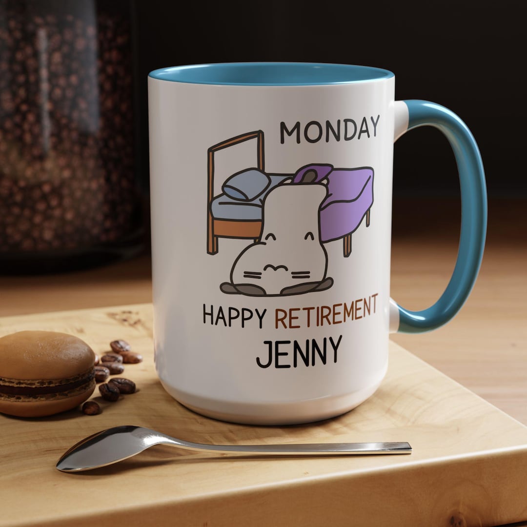 Custom Cat Retirement Coffee Mug, Cute Sleeping Kitty Cat Lover Gift ...
