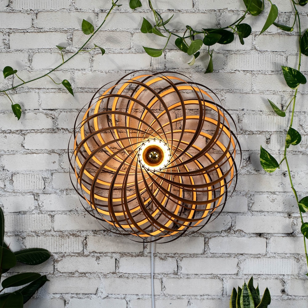 Designer Wall Lamp Made of Oak Wood. Handmade Wooden Lamp From Cologne ...