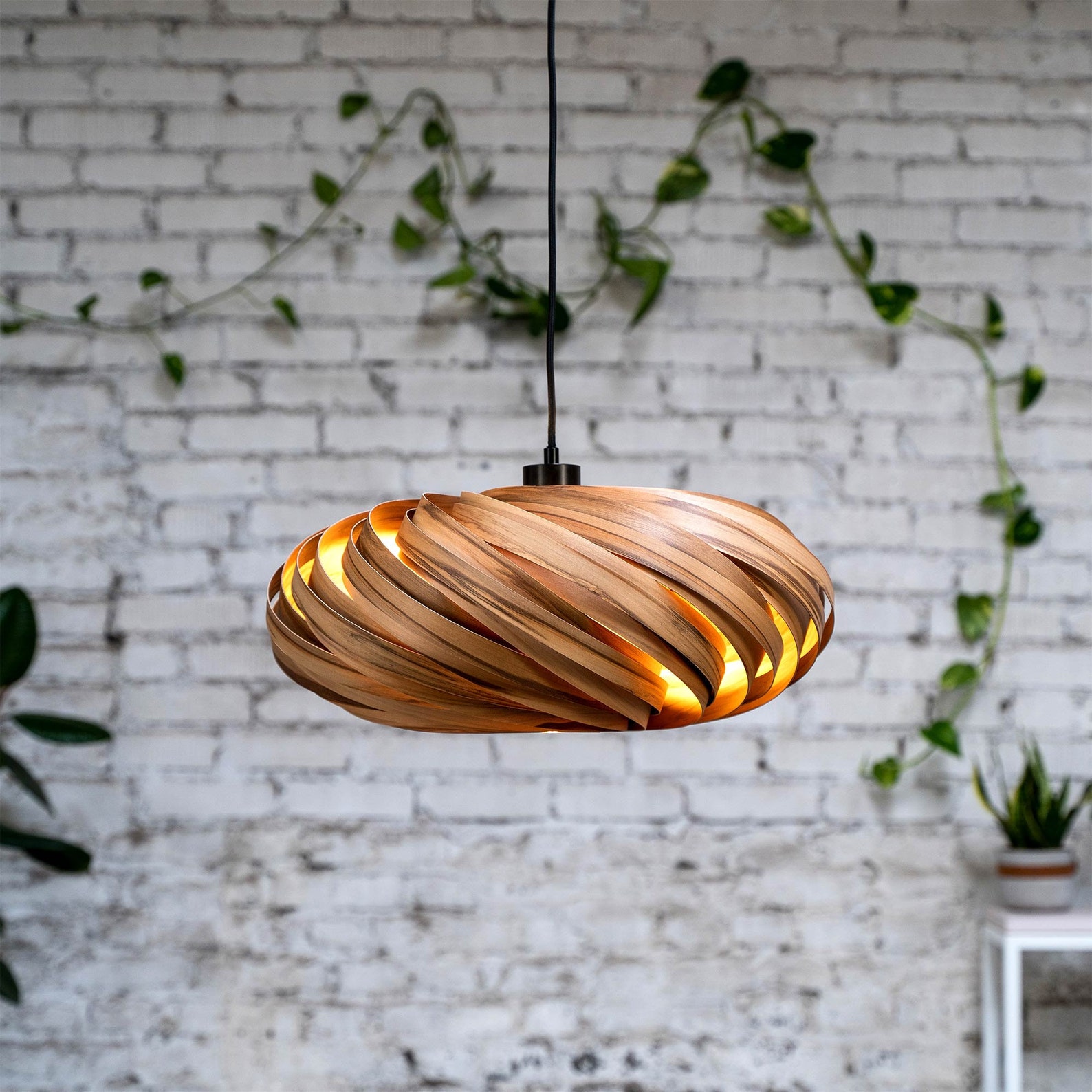 Large Hanging Lamp Made of Amber Tree Wood. Handmade Wooden Lamp From ...