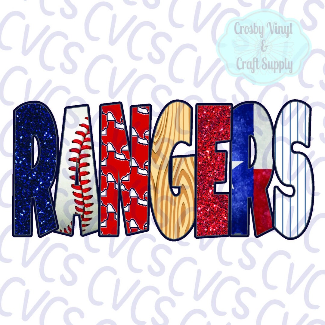 Rangers Baseball Glitter PNG Download - Etsy
