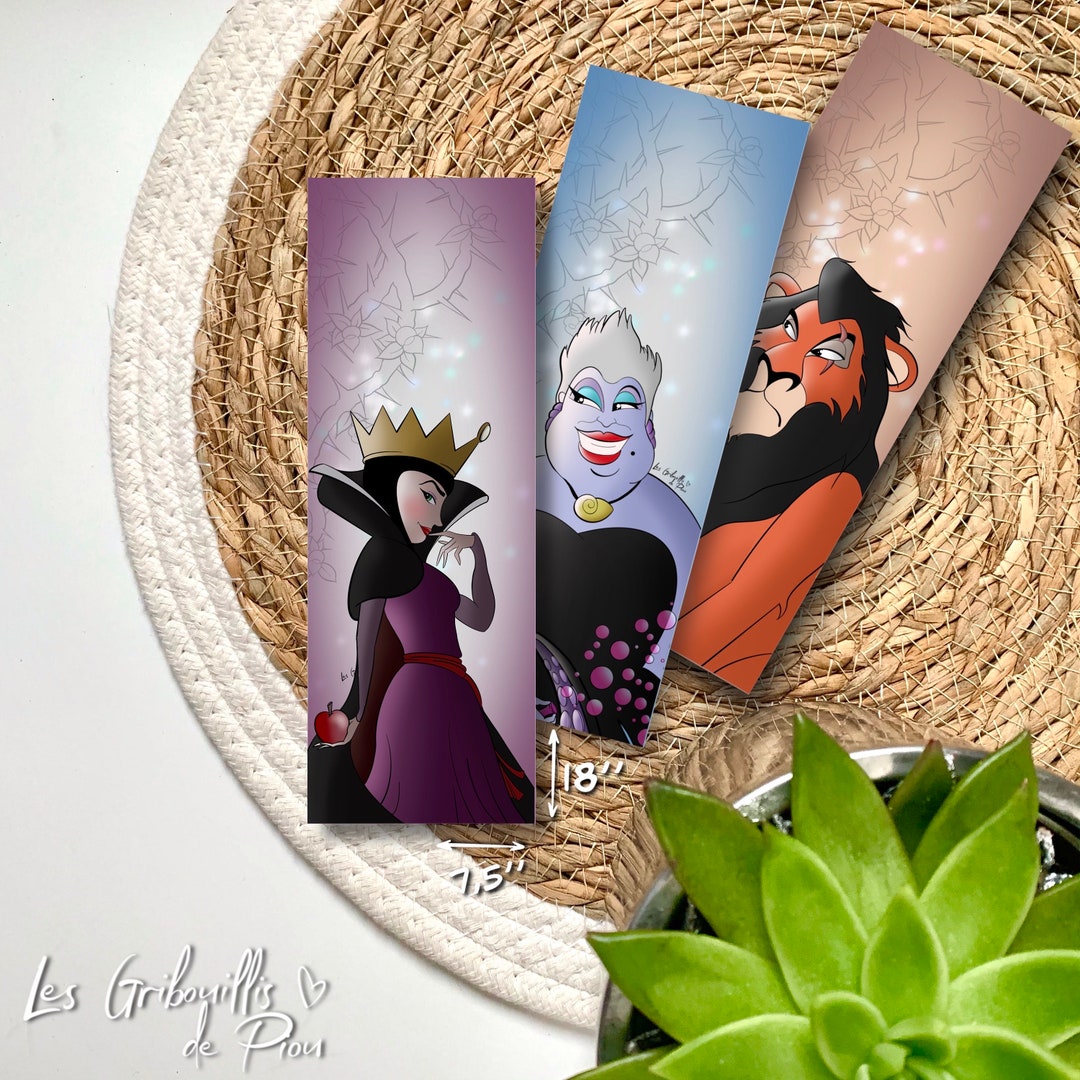 XL Illustrated Bookmark Disney Villains - Etsy