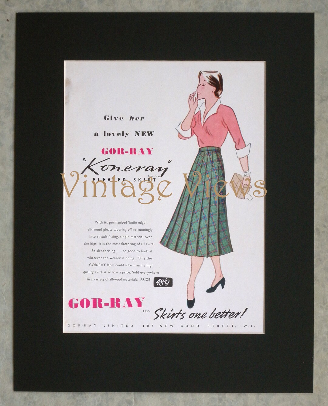 Gor-ray koneray Skirts, Genuine Original Vintage Magazine Advertisement ...