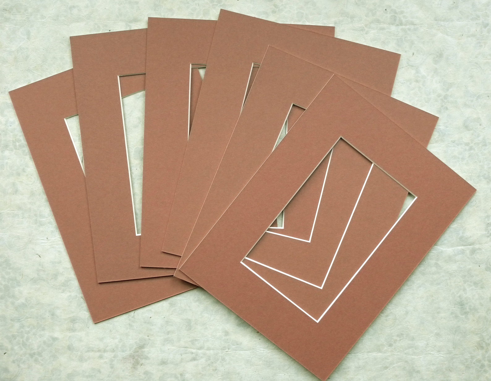 Bevel-cut Picture Mounts/mats (coffee). Frame Size 6" X 8". Pack of 6 ...