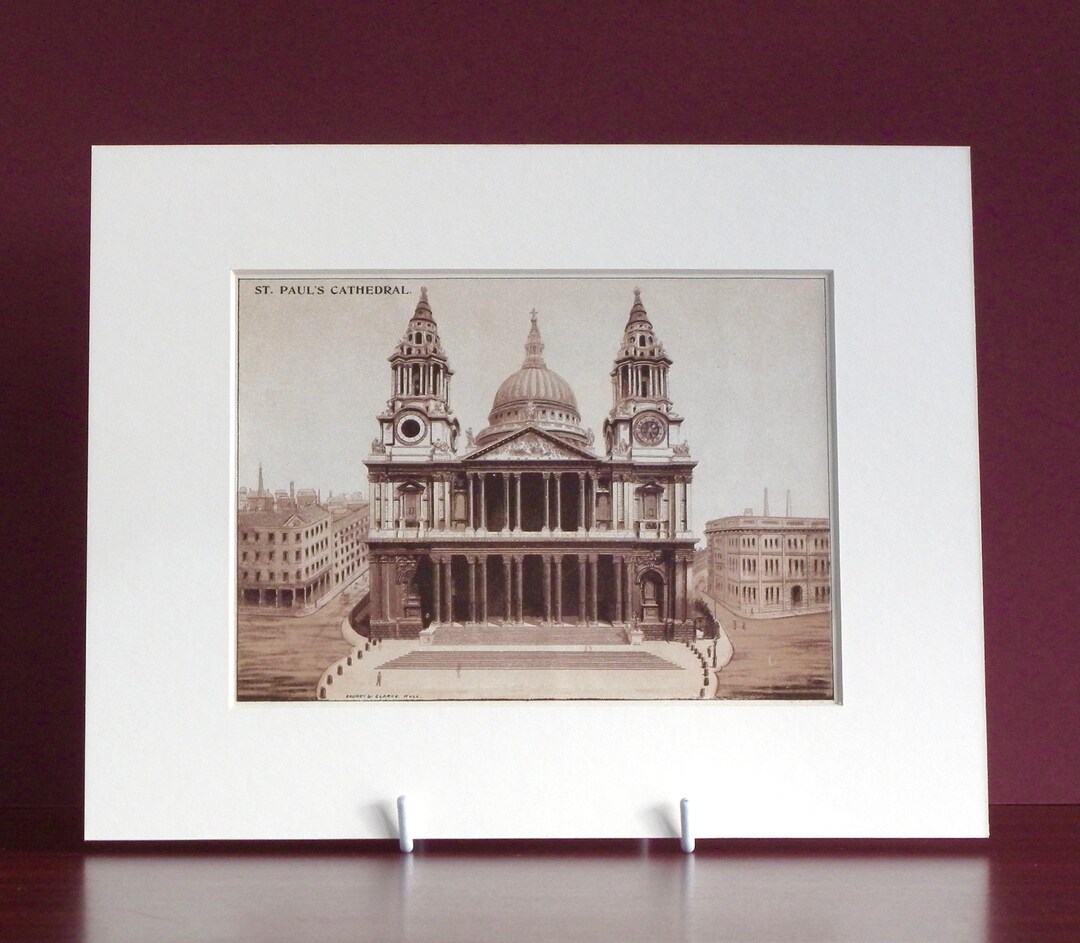St Paul's Cathedral, London. Print From an Etching by Brumby & Clarke ...