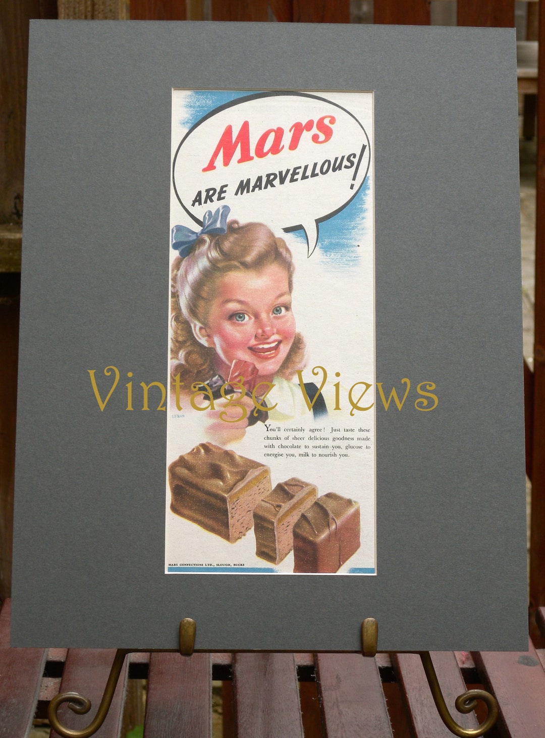 Mars Chocolate Bar, Genuine Original Vintage Magazine Advertisement ...