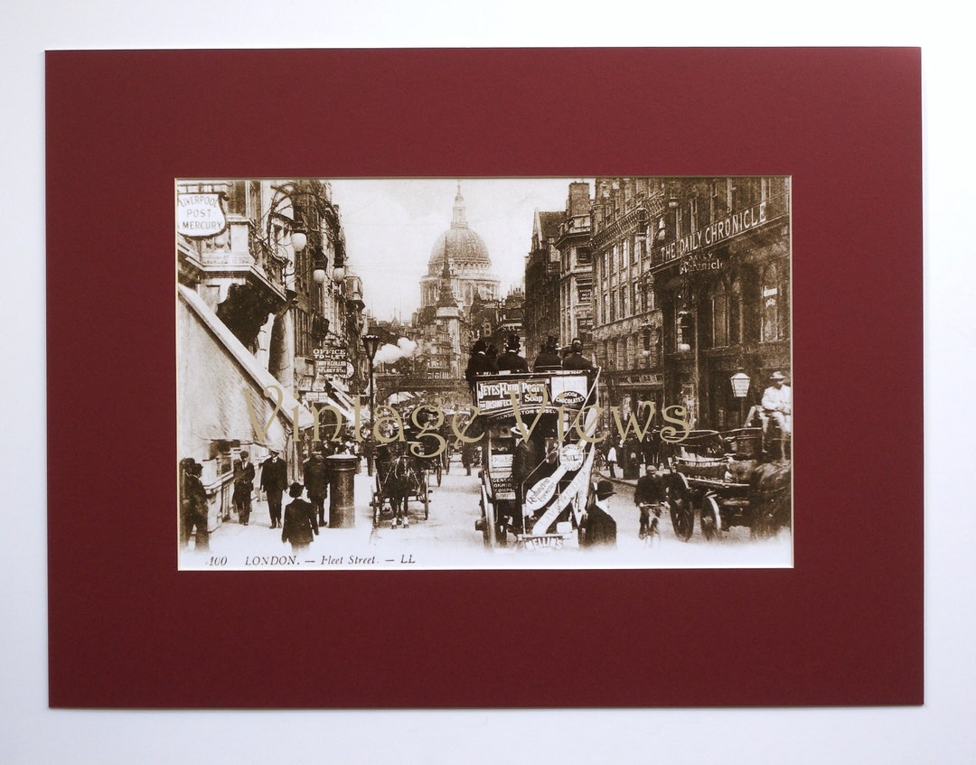 Fleet Street, London, Circa 1905. Photographic Reproduction Sepia Print ...