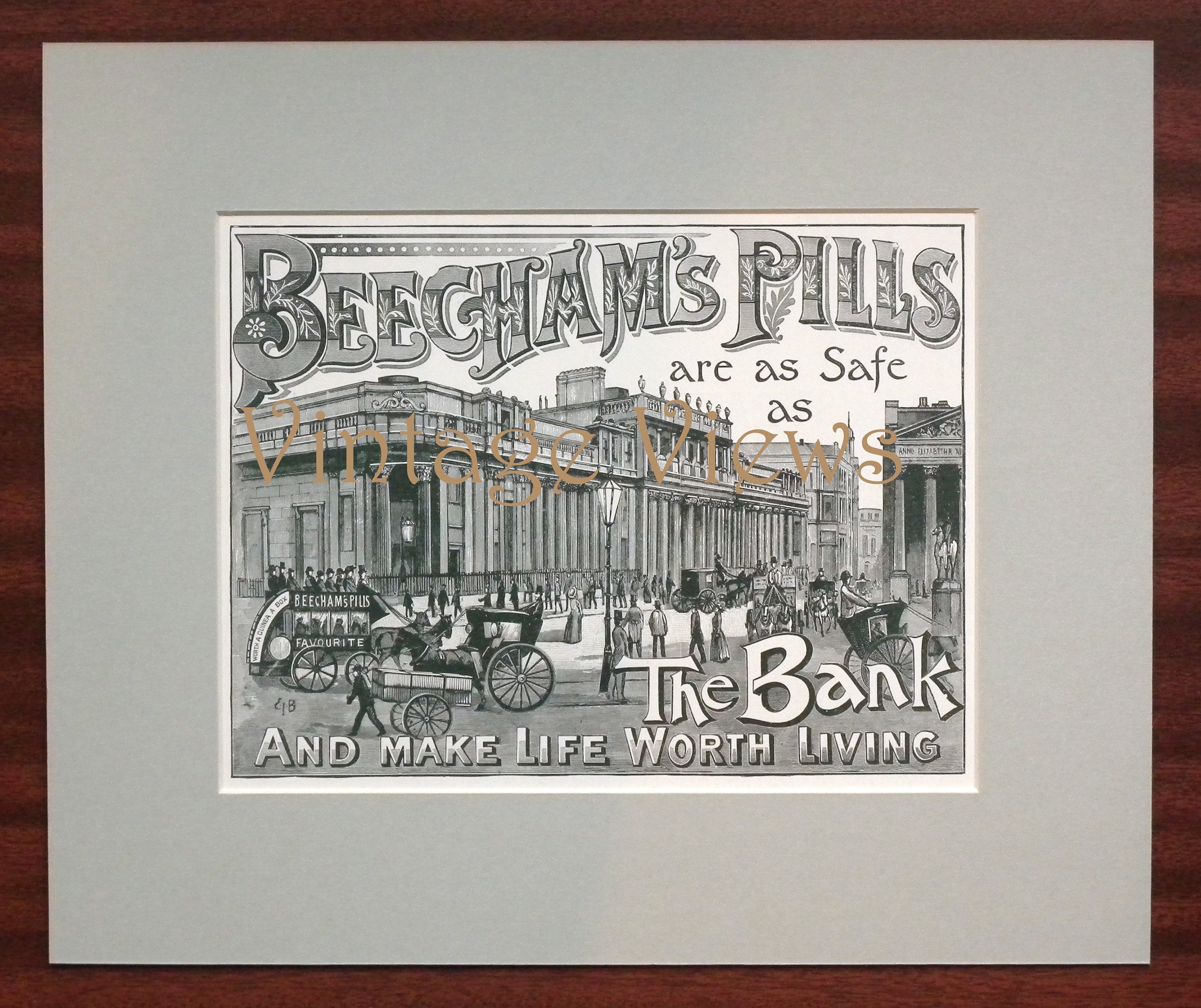 Beecham's Pills, Genuine Original Vintage Magazine Advertisement, 1895 ... Beecham's Pills, Genuine Original Vintage Magazine Advertisement, 1895 ...