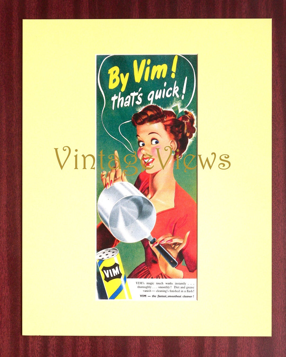 Vim Cleaner, Genuine Original Vintage Magazine Advertisement, 1948 ...