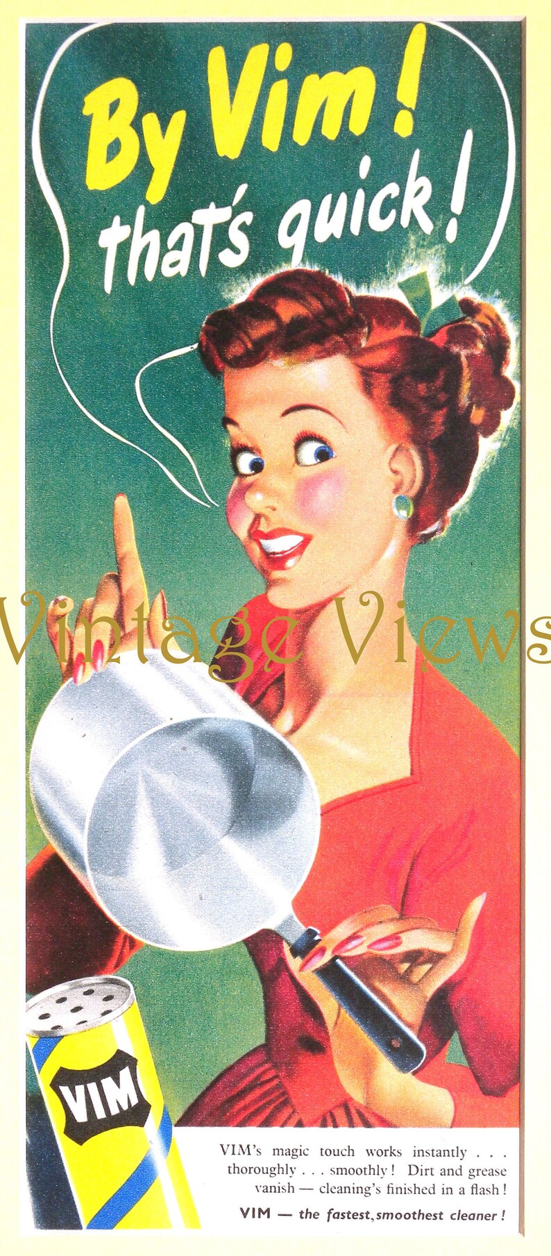 Vim Cleaner Genuine Original Vintage Magazine Advertisement - Etsy