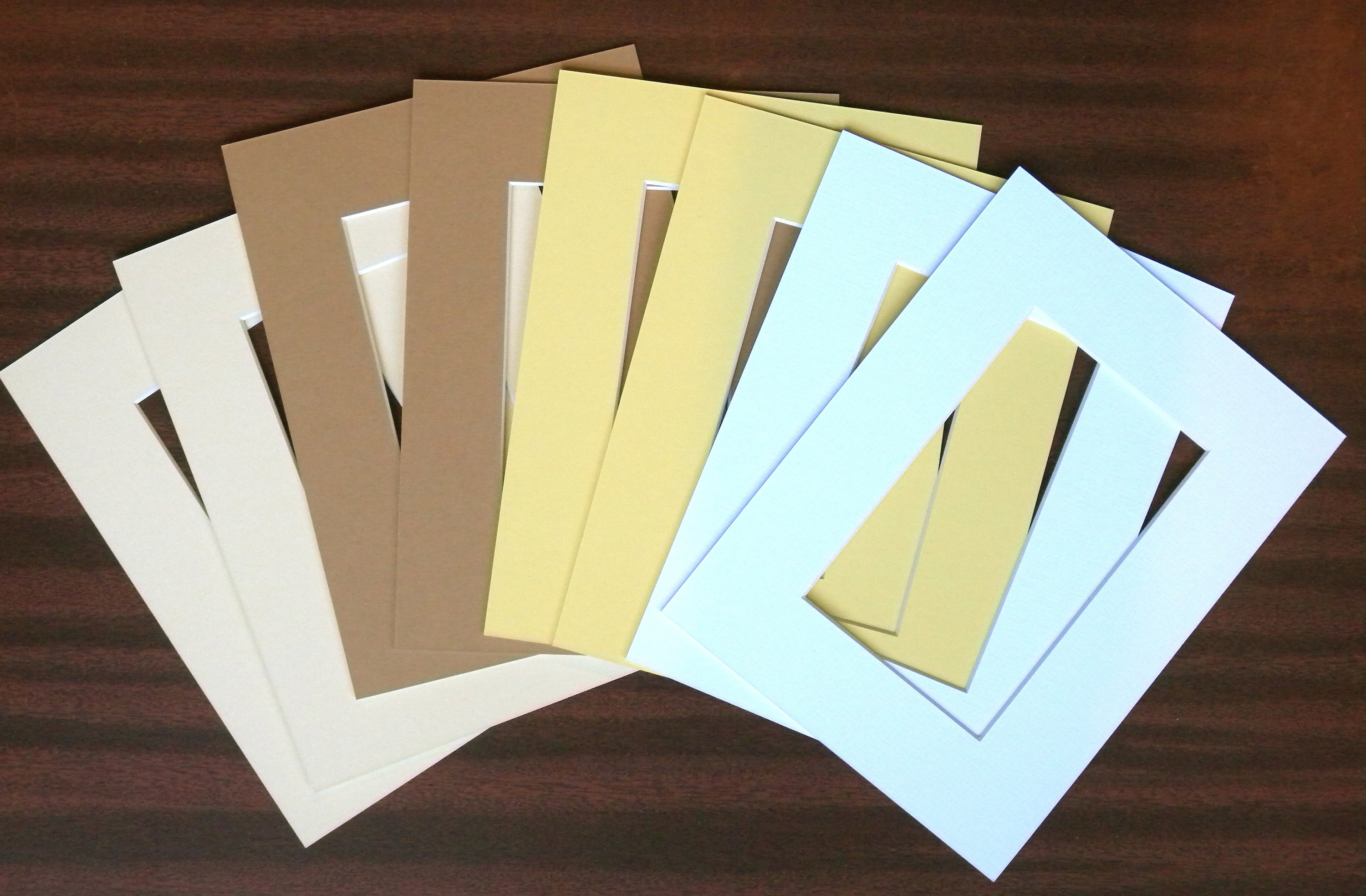 Bevel-cut Picture Mounts/mats (assorted Colours). Frame Size 6" X 8 ...