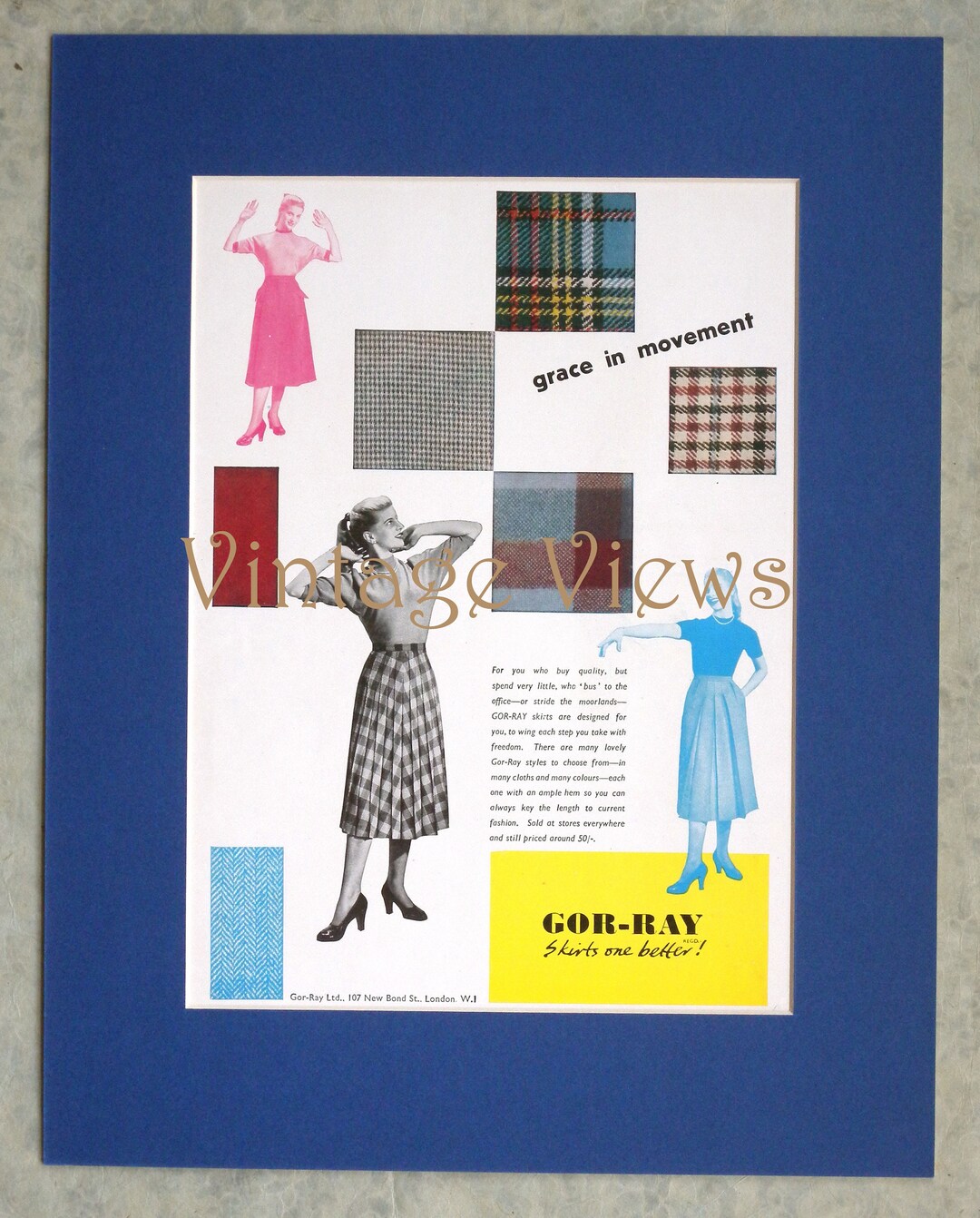 Gor-ray Skirts, Genuine Original Vintage Magazine Advertisement, 1952 ...